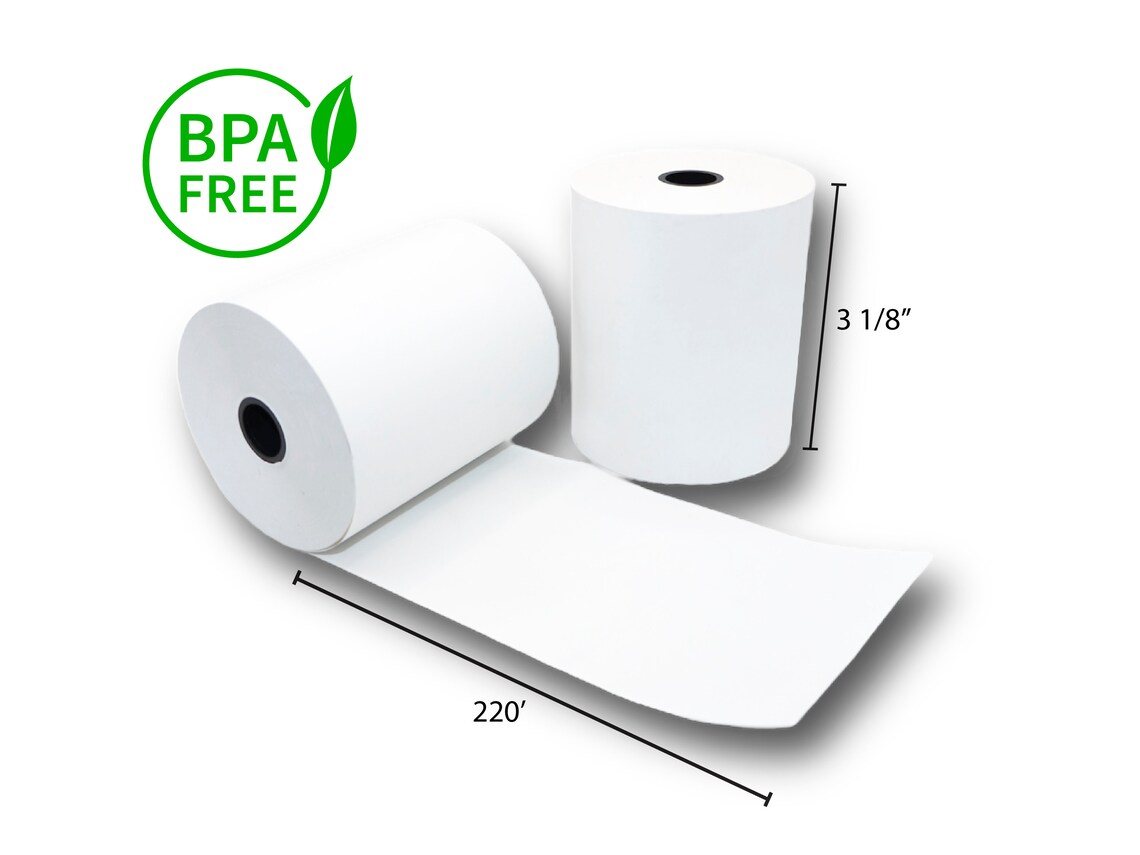 2 Rolls/pack, Uv-protected Thermal Receipt Paper Rolls, 3 1/8" X 220 ...