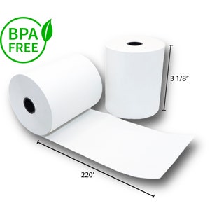 2 Rolls/pack, Uv-protected Thermal Receipt Paper Rolls, 3 1/8" X 220 ...