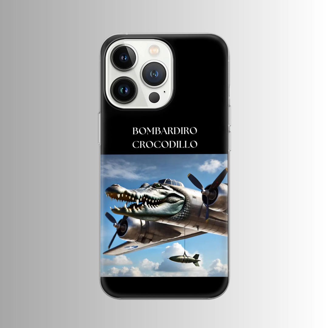 Bombardiro Crocodill iPhone Case Brainrot iPhone 16 Pro Case, iPhone 14 ...