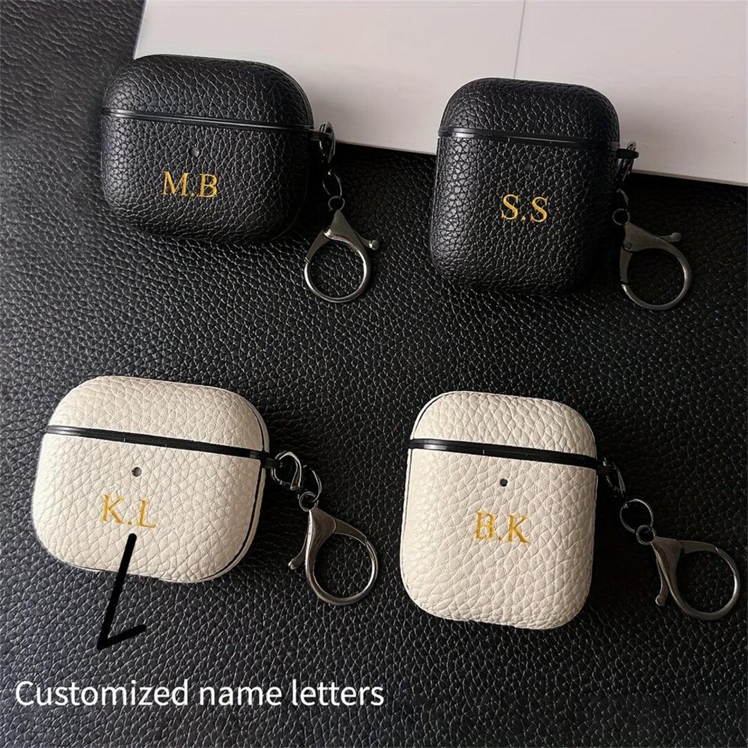 Personalized Golden Initials Letter Custom Earphone Case for 1 2 3 4 ...
