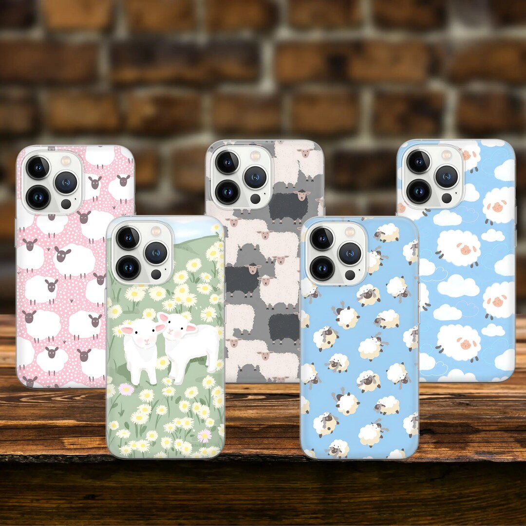 Cute Sheep iPhone Case Lovely Aesthetic iPhone 16 15 14 13 12 11 8 7 SE ...