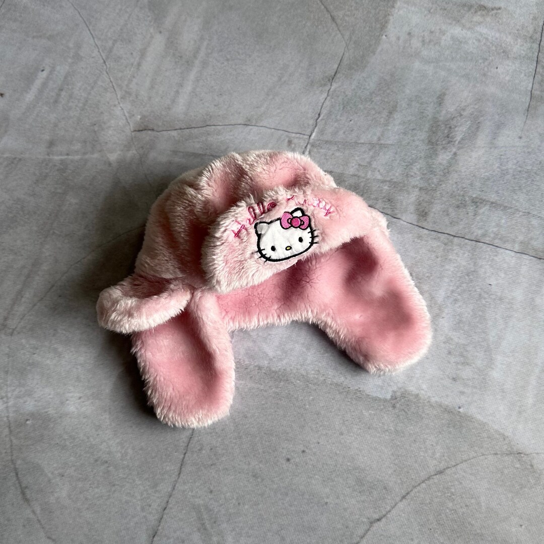 Hello Kitty Lil Peep Y2K Trapper Fur Hat Ushanka Avantgarde - Etsy