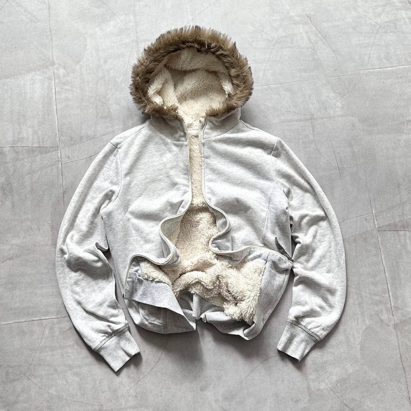 Fur Hood Zip up Hoodie - Etsy