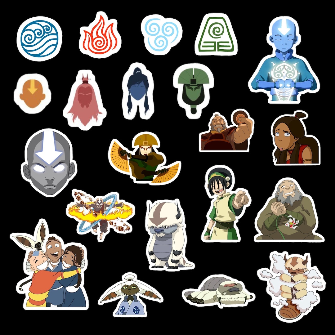 21 Stickers Avatar, the Last Airbender Aang Stickers for PC and Water ...