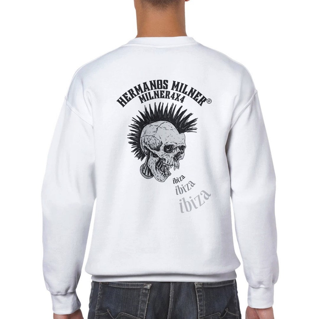 Hermanos Milner Punk Skull Ibiza Classic Crewneck Sweatshirt - Etsy