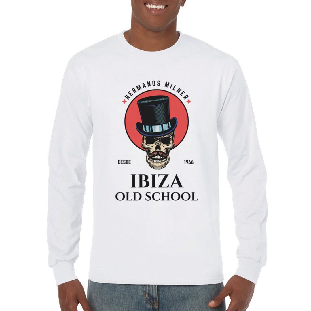 Old School Ibiza Skull Long Sleeve Tshirt Hermanos Milner - Etsy