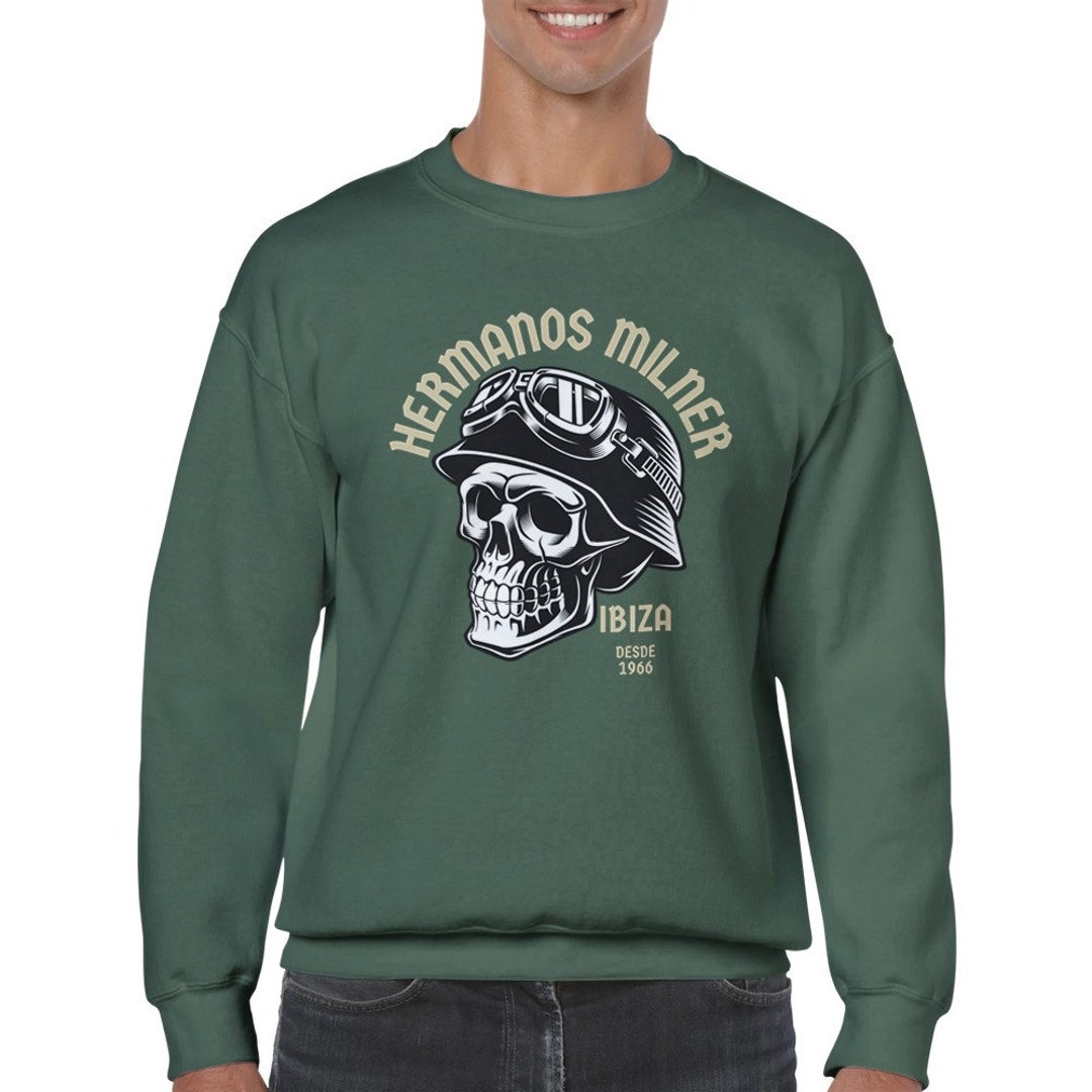 German Military Death Skull Hermanos Milner Ibiza Sweatshirt - Etsy