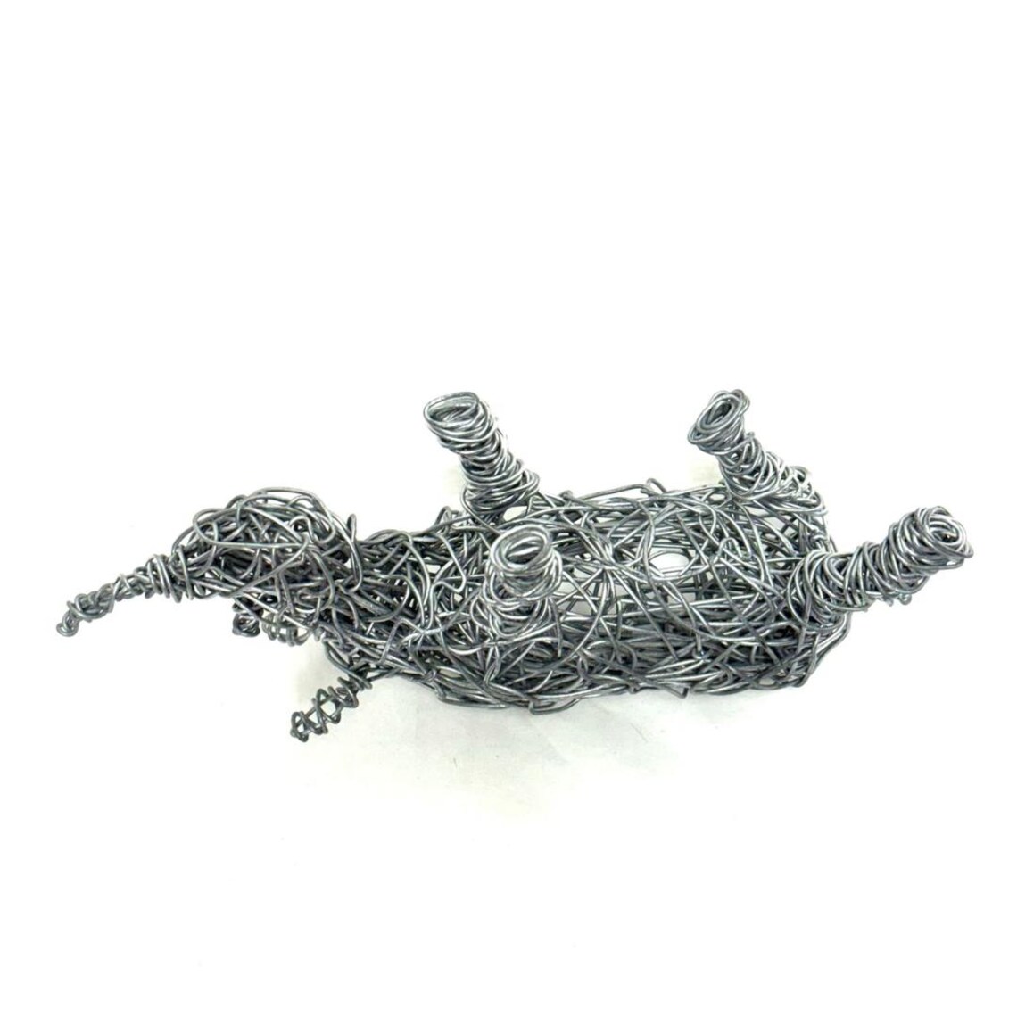 Vintage African Wire Rhino Sculpture Artisan Handmade Steel Animal Art ...