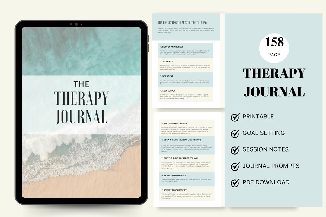 Therapy Journal Digital Download PDF Printable | Mental Health Journal ...