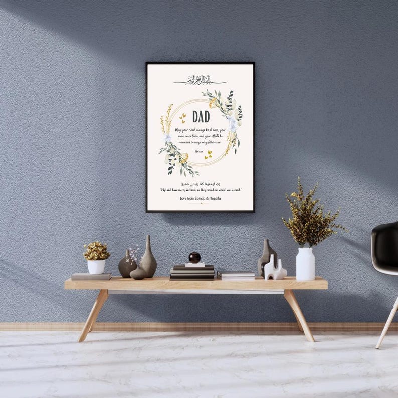 Islamic Dad Print, Parents Gift, Father Day Gift, Muslim Dad Gift ...