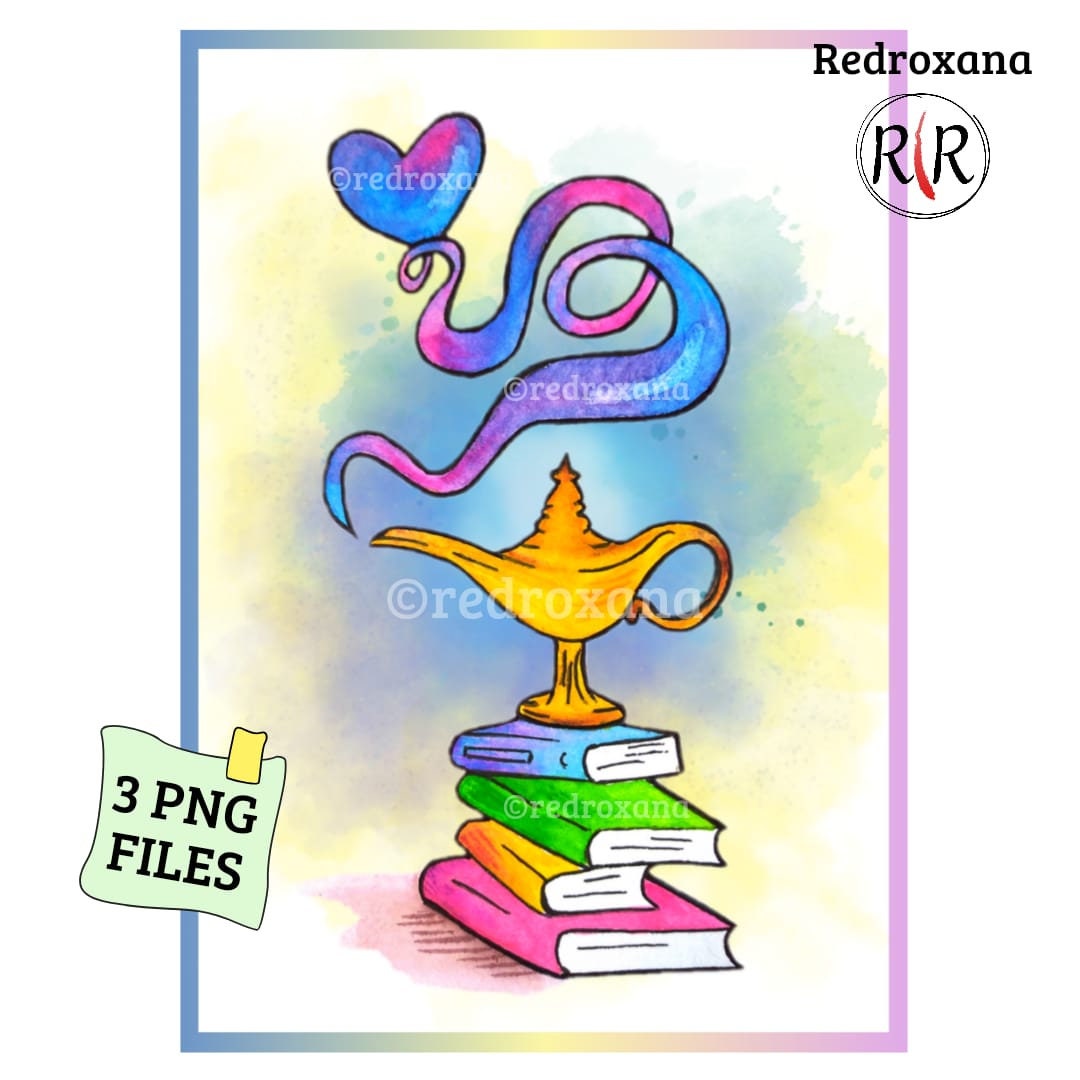 Wishing Lamp Pre-drawn Digital Images Aladdin's Lamp Illustrations ...