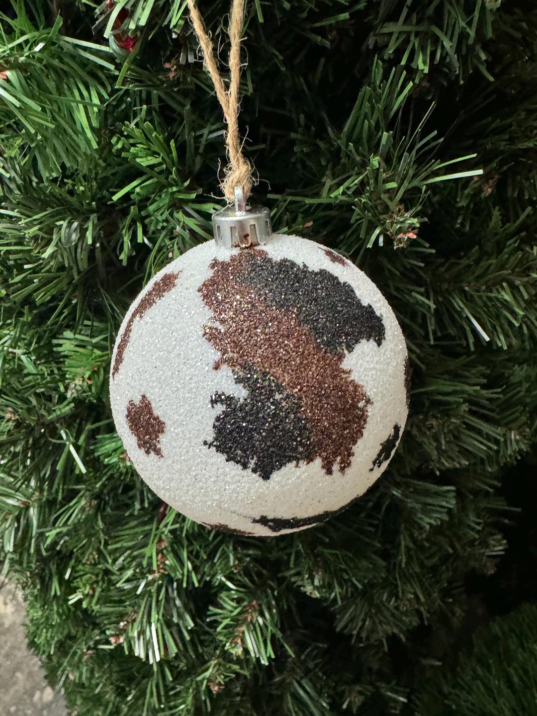 Cow Print Christmas Ornament: Handmade Shatterproof Bauble - Etsy