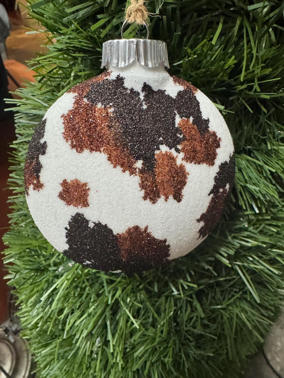 Cow Print Christmas Ornament: Shatterproof Holiday Decor - Etsy