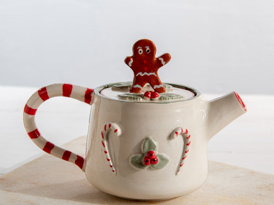 Handmade Gingerbread-themed Ceramic Teapot Handmade Ceramic - Etsy
