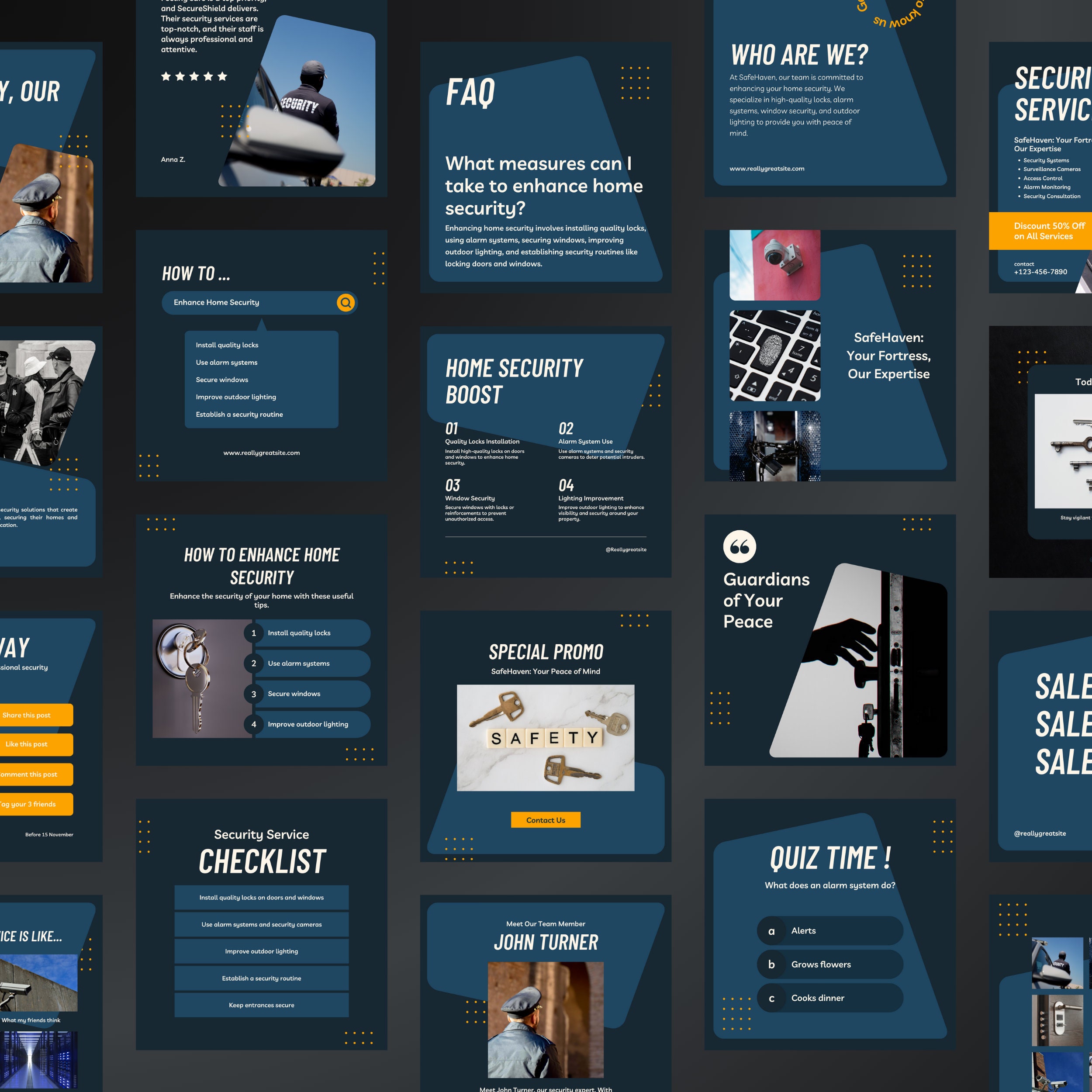 Security Service Canva Template, Security Instagram Posts, Security ...