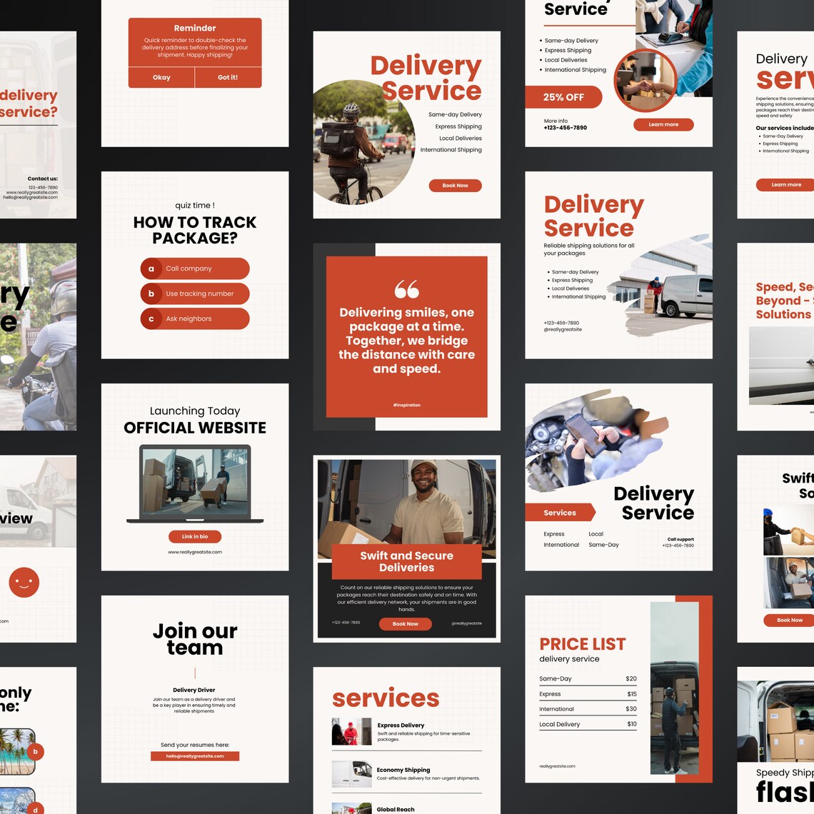 Delivery Service Canva Template, Home Delivery Template, Delivery ...