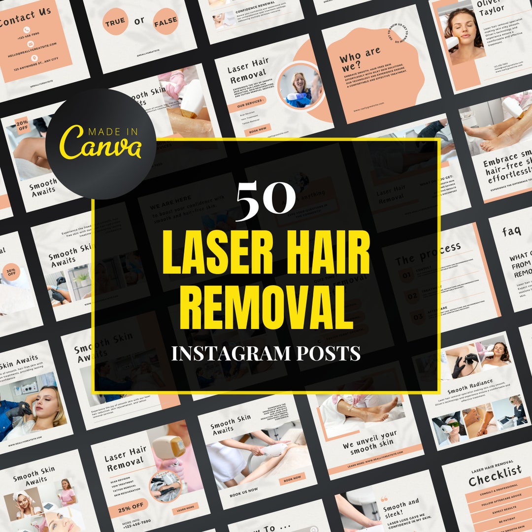 Laser Hair Removal Canva Template, Esthetician Post, Salon Owner, Laser ...