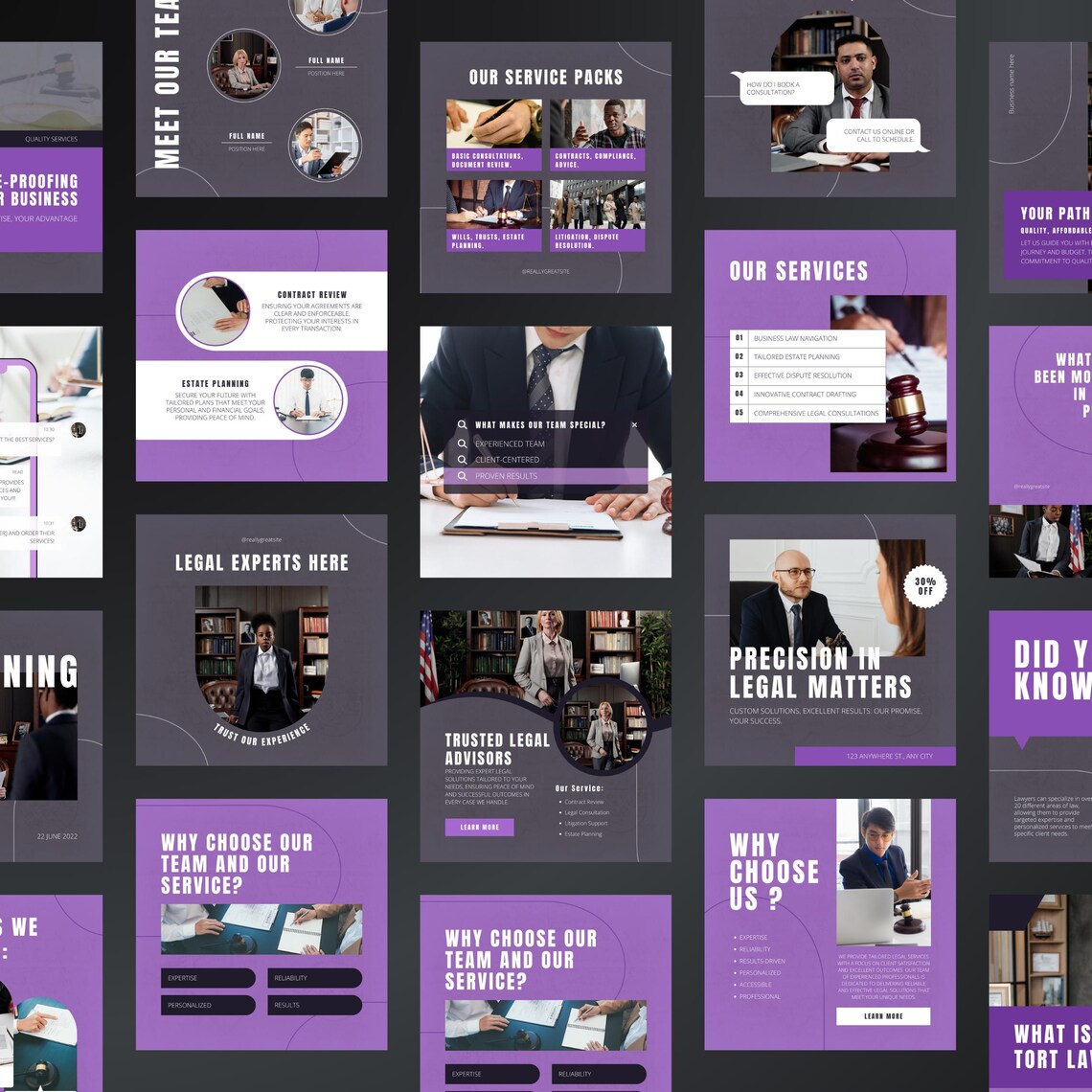 Lawyer Canva Template, Lawyer Instagram Posts, Law Firm Canva Template ...
