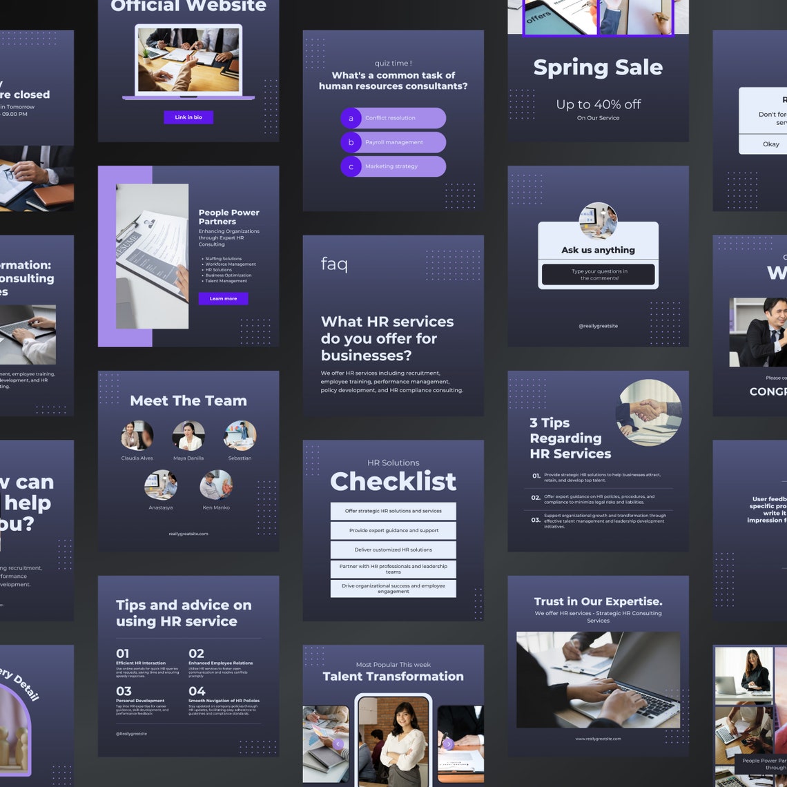 HR Canva Templates | Editable Instagram Posts for Human Resources ...