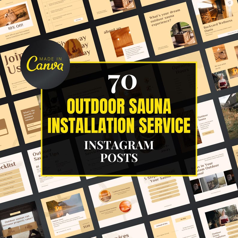 Outdoor Sauna Installation Canva Templates, Sauna Installation ...