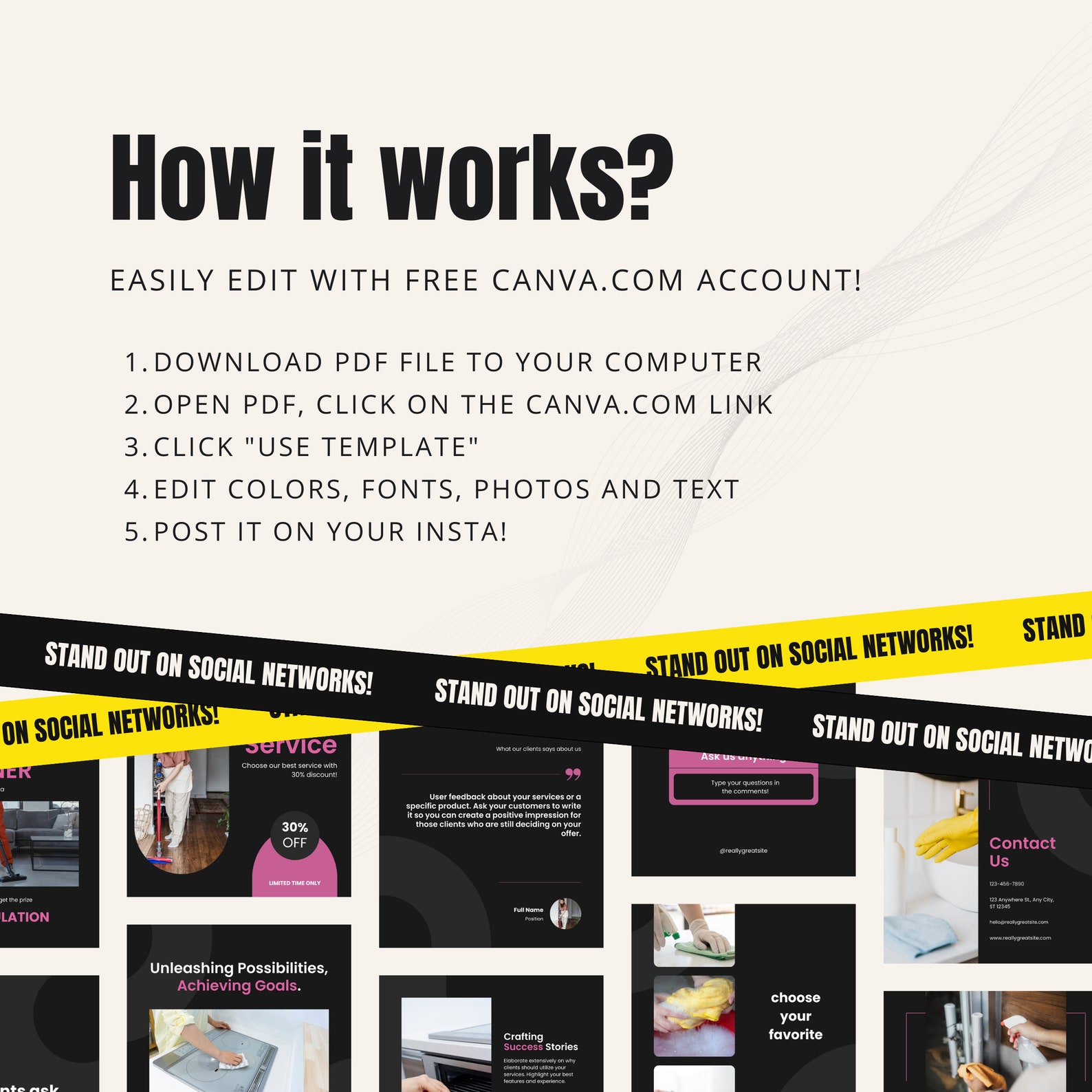 Cleaning Service Canva Templates | Editable Instagram Posts for ...