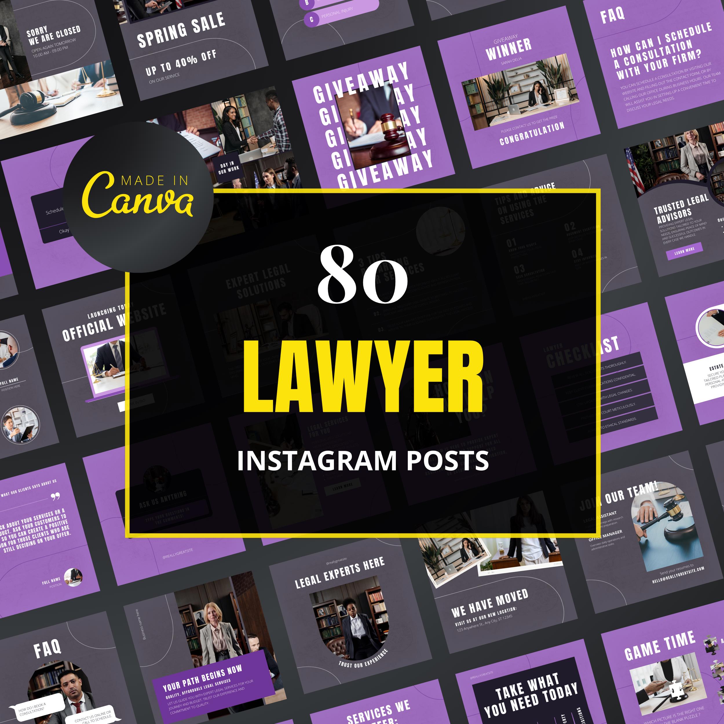 Lawyer Canva Template, Lawyer Instagram Posts, Law Firm Canva Template ...
