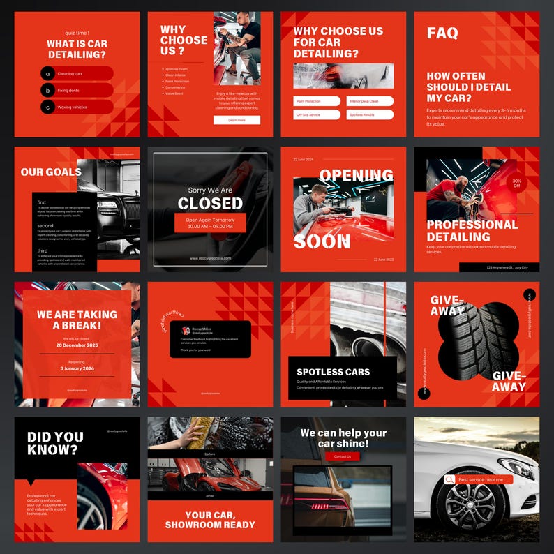 Mobile Car Detailing Service Canva Template, Auto Detailing Instagram ...
