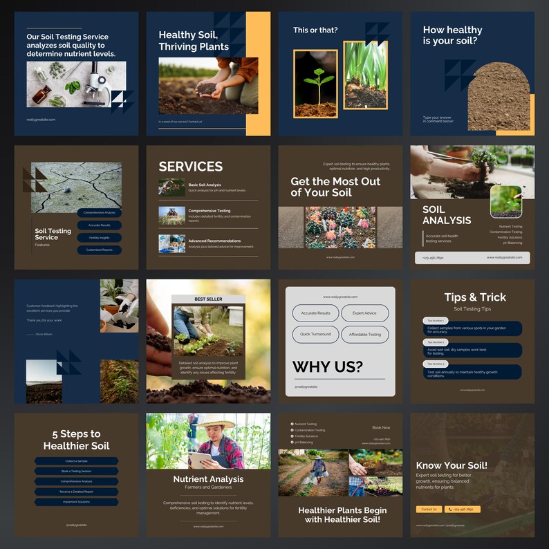 Soil Testing Service Canva Template, Soil Analysis Instagram Template ...