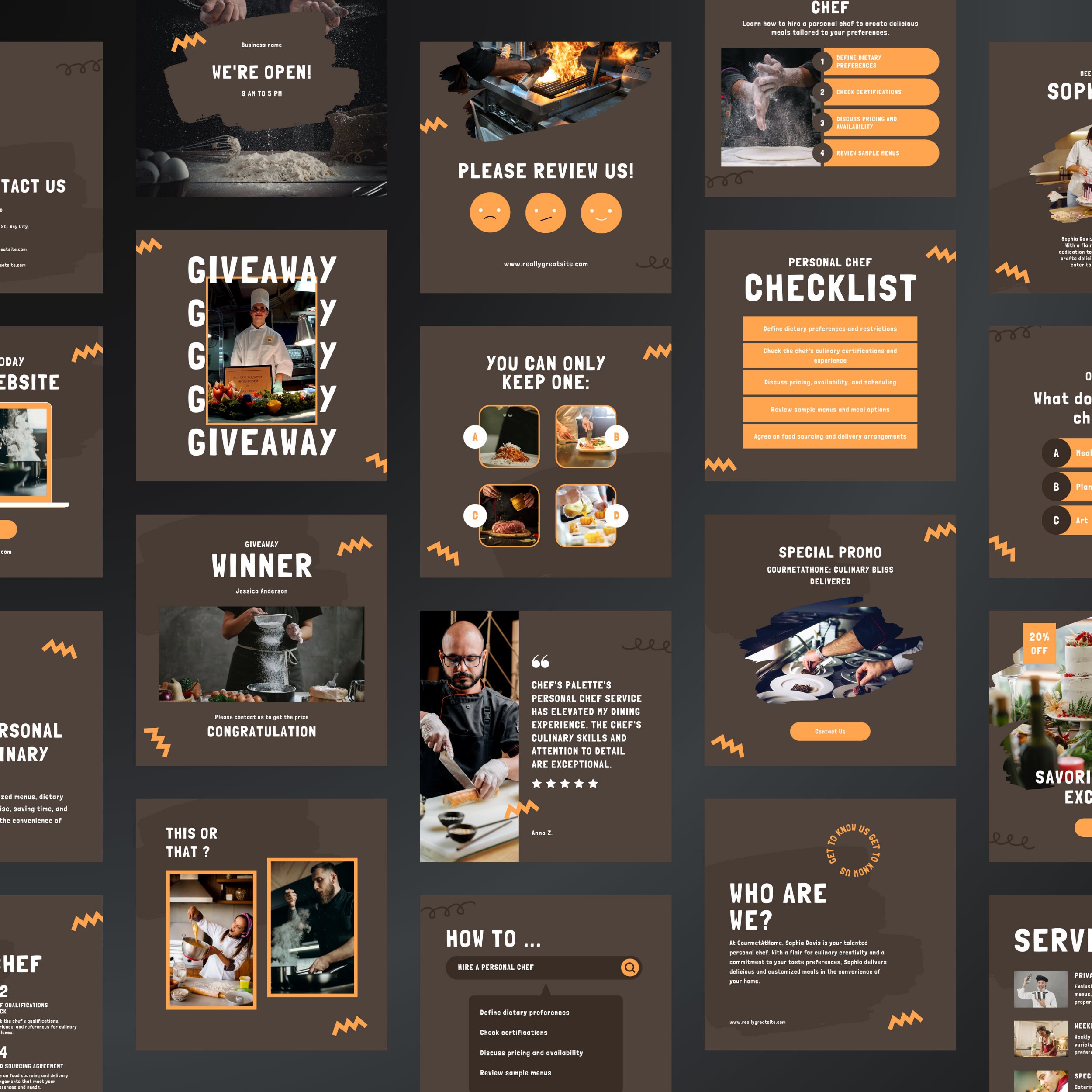 Personal Chef Canva Templates | Editable Instagram Posts for Private ...
