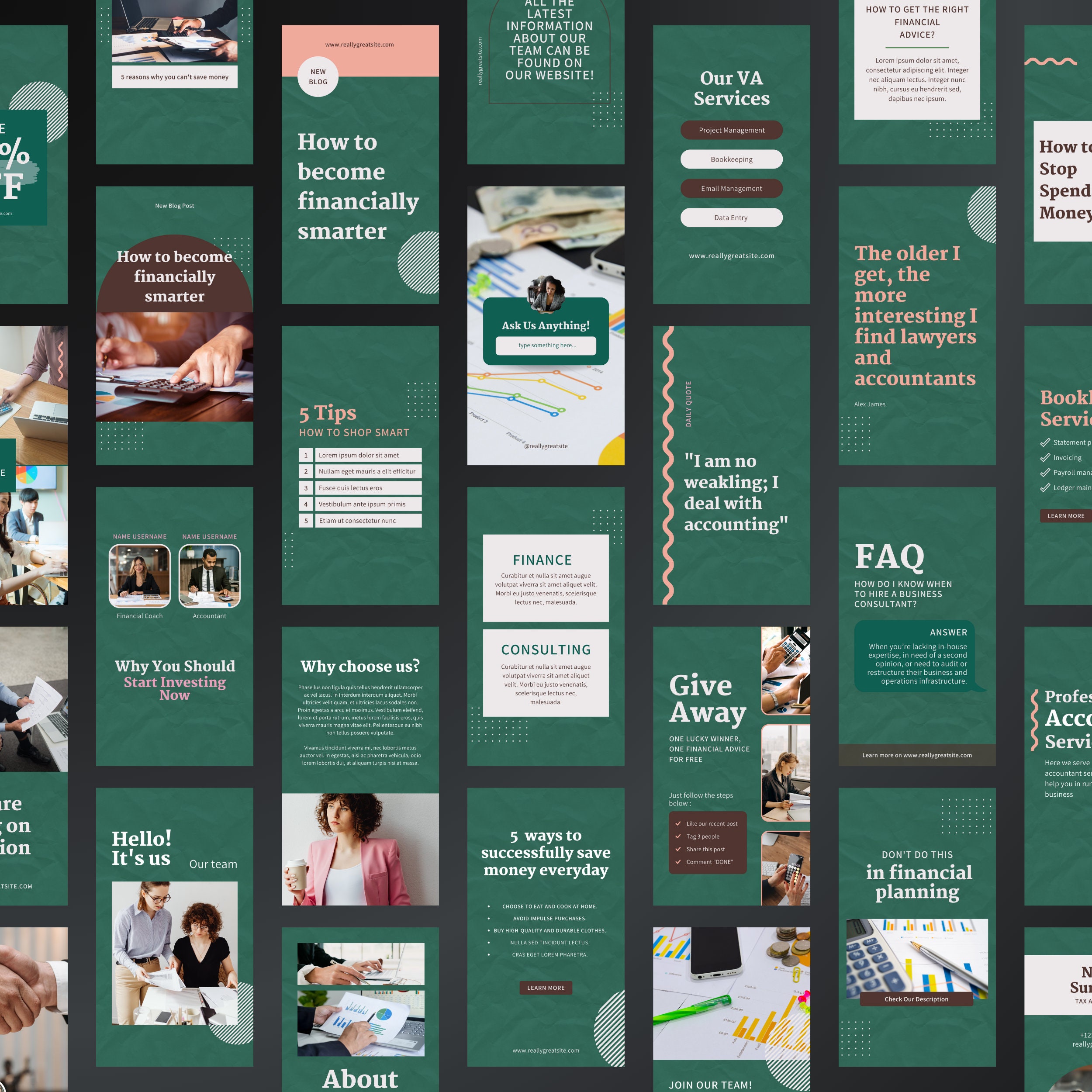 Accounting Instagram Template, Bookkeeping Social Media Posts ...