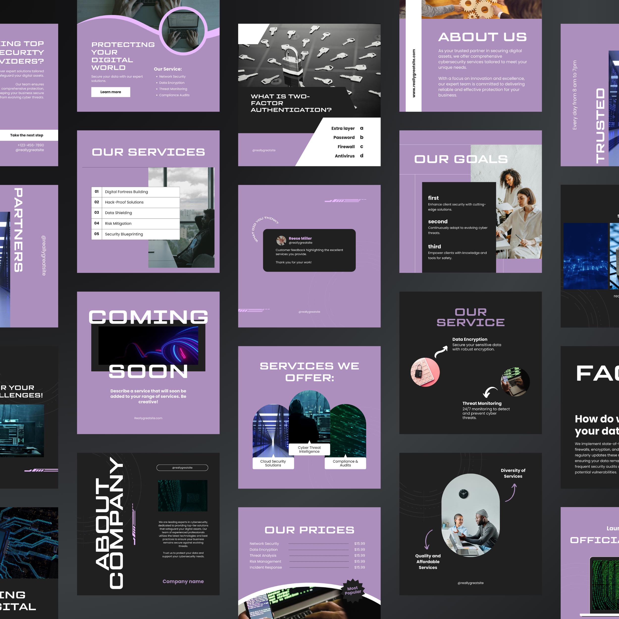Cybersecurity Canva Templates | Editable Instagram Posts for ...