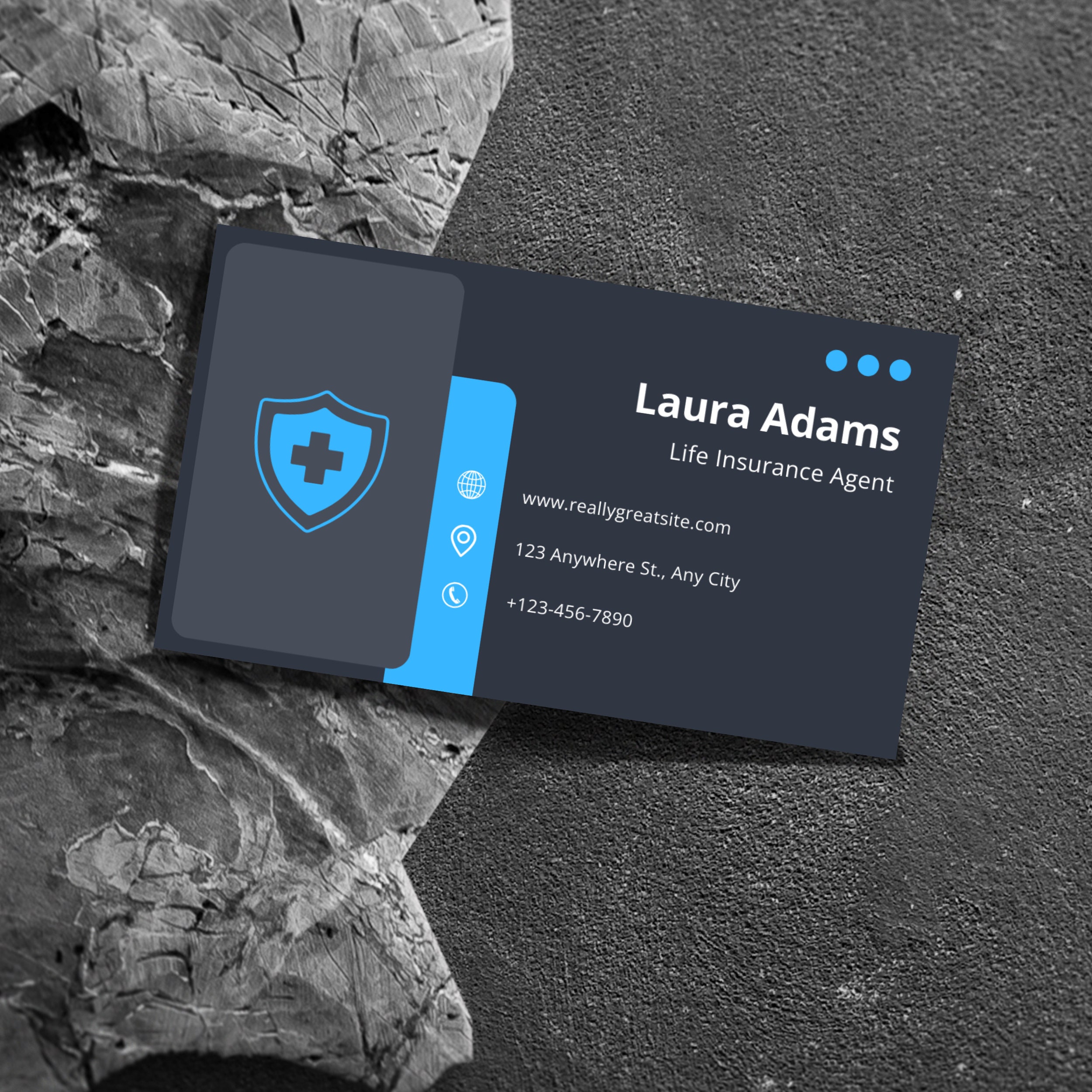 Life Insurance Business Card, Insurance Agent Business Card, Canva ...