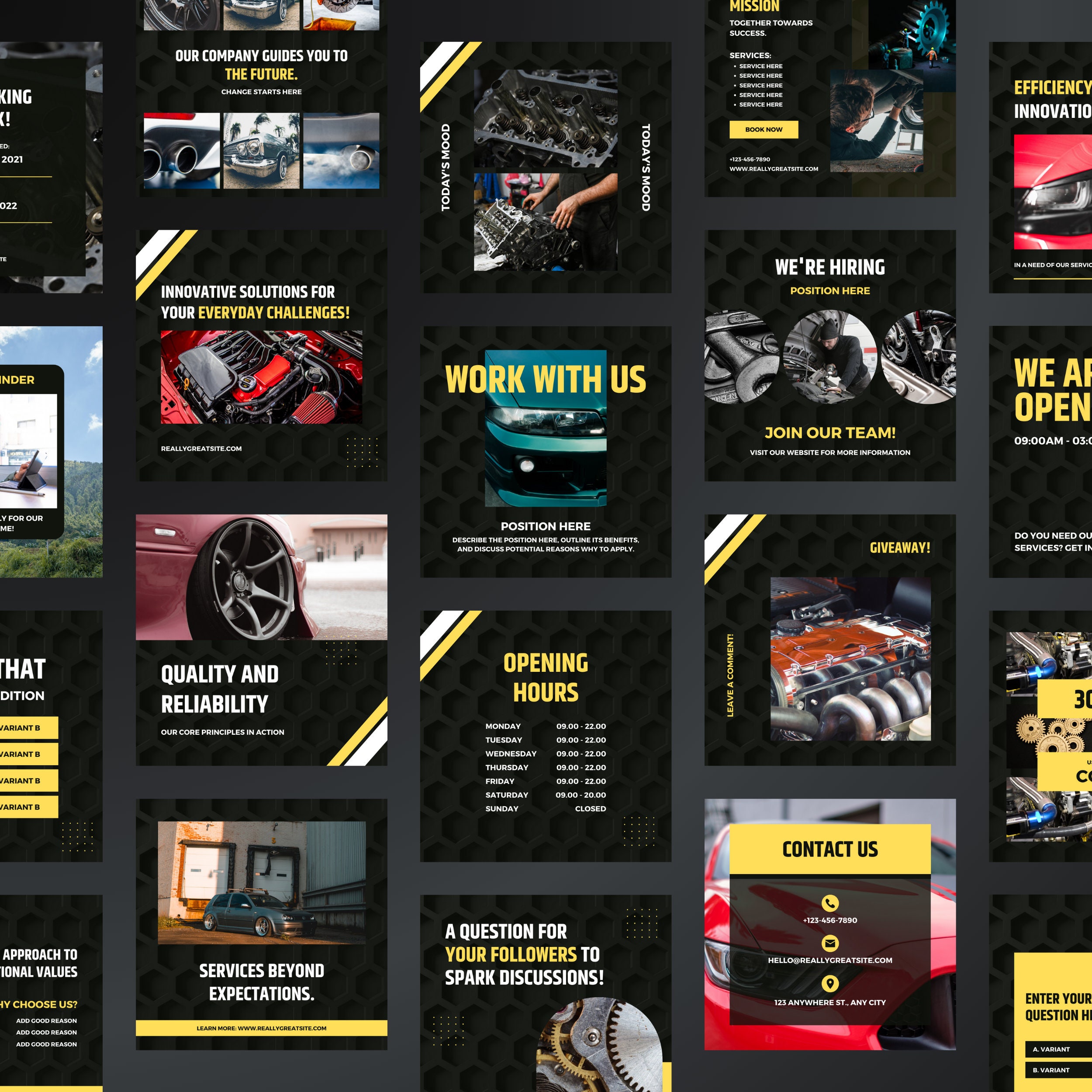 Car Tuning Service Canva Template, Car Tuning Instagram Posts, Canva ...