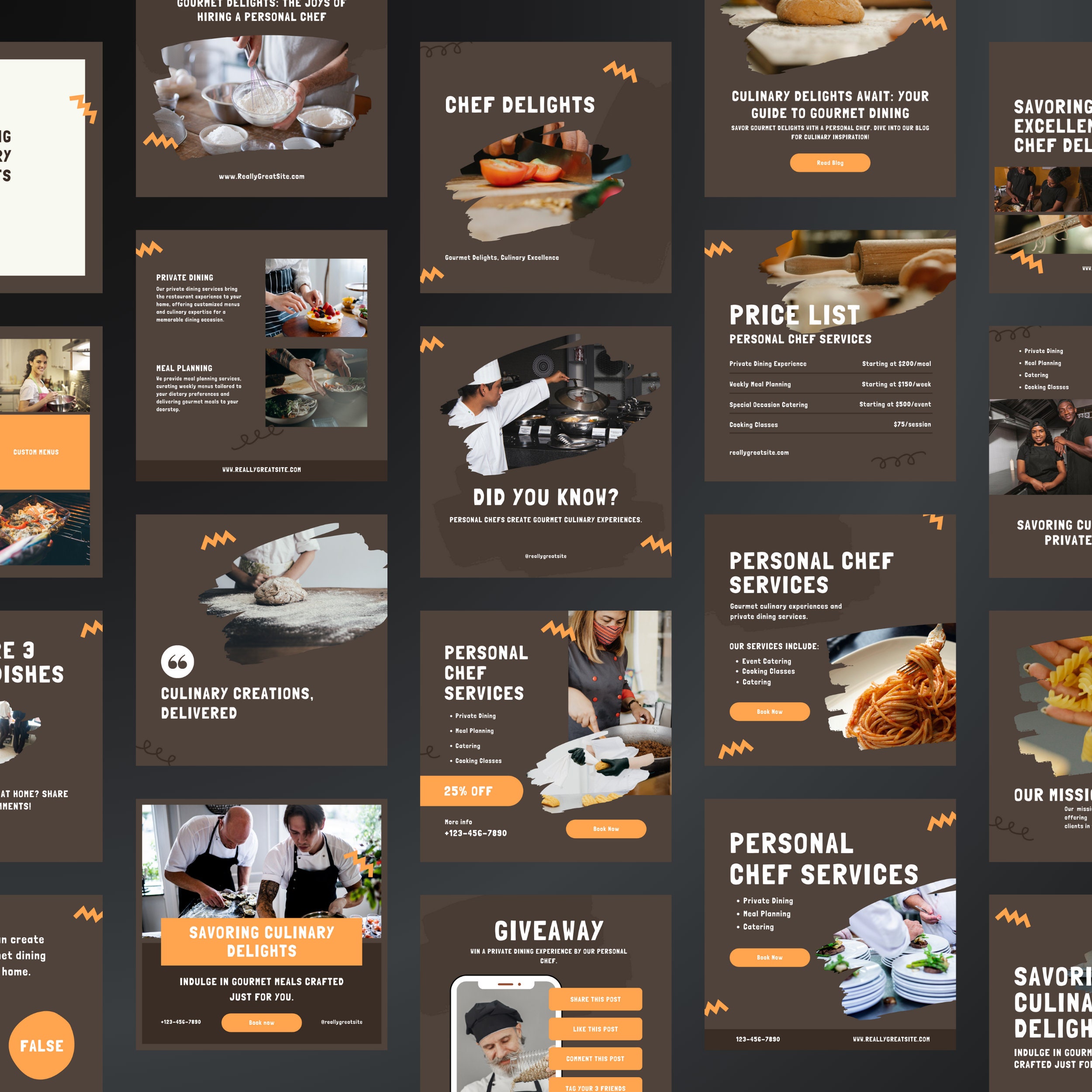 Personal Chef Canva Templates | Editable Instagram Posts for Private ...