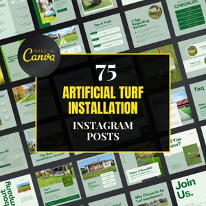 Artificial Turf Installation Service Canva Template, Artificial Turf ...