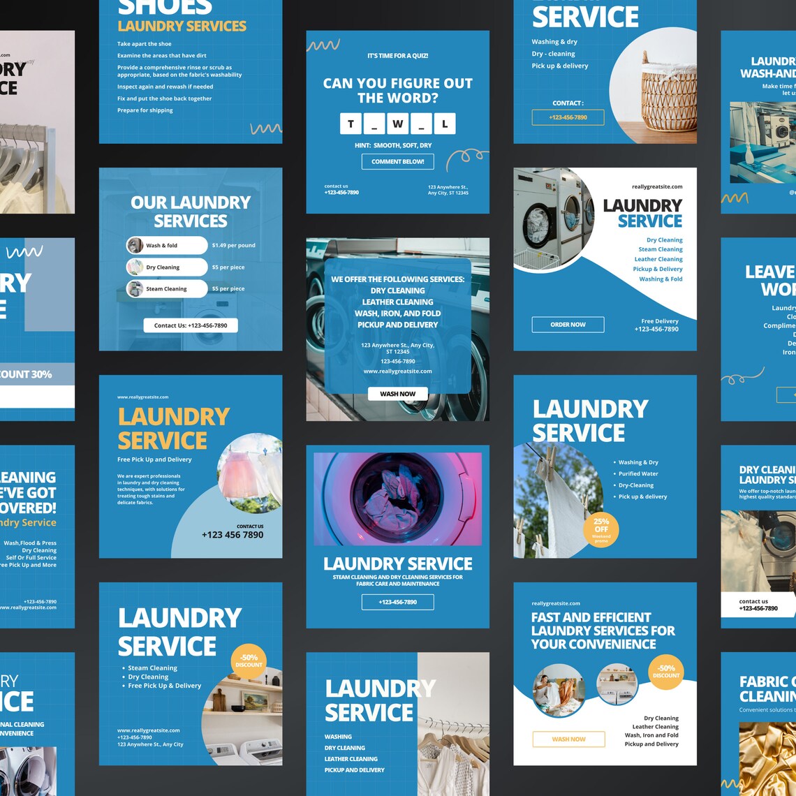 Dry Cleaning Canva Template, Laundry Service Template, Laundry Room ...