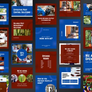 Pest Control Canva Templates | Editable Instagram Post Kit for ...