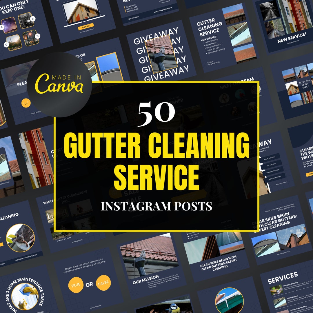 Gutter Cleaning Canva Template, Gutter Cleaning Instagram Post ...