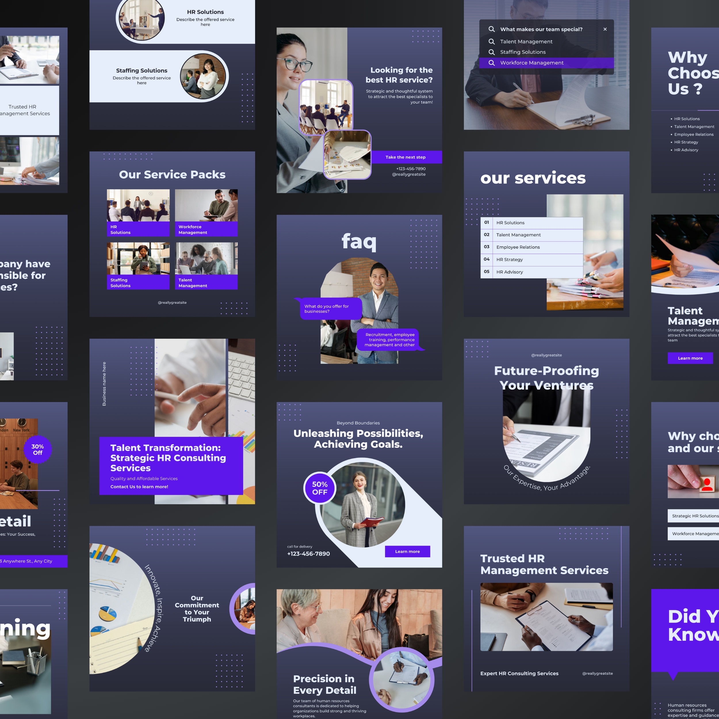 HR Canva Templates | Editable Instagram Posts for Human Resources ...