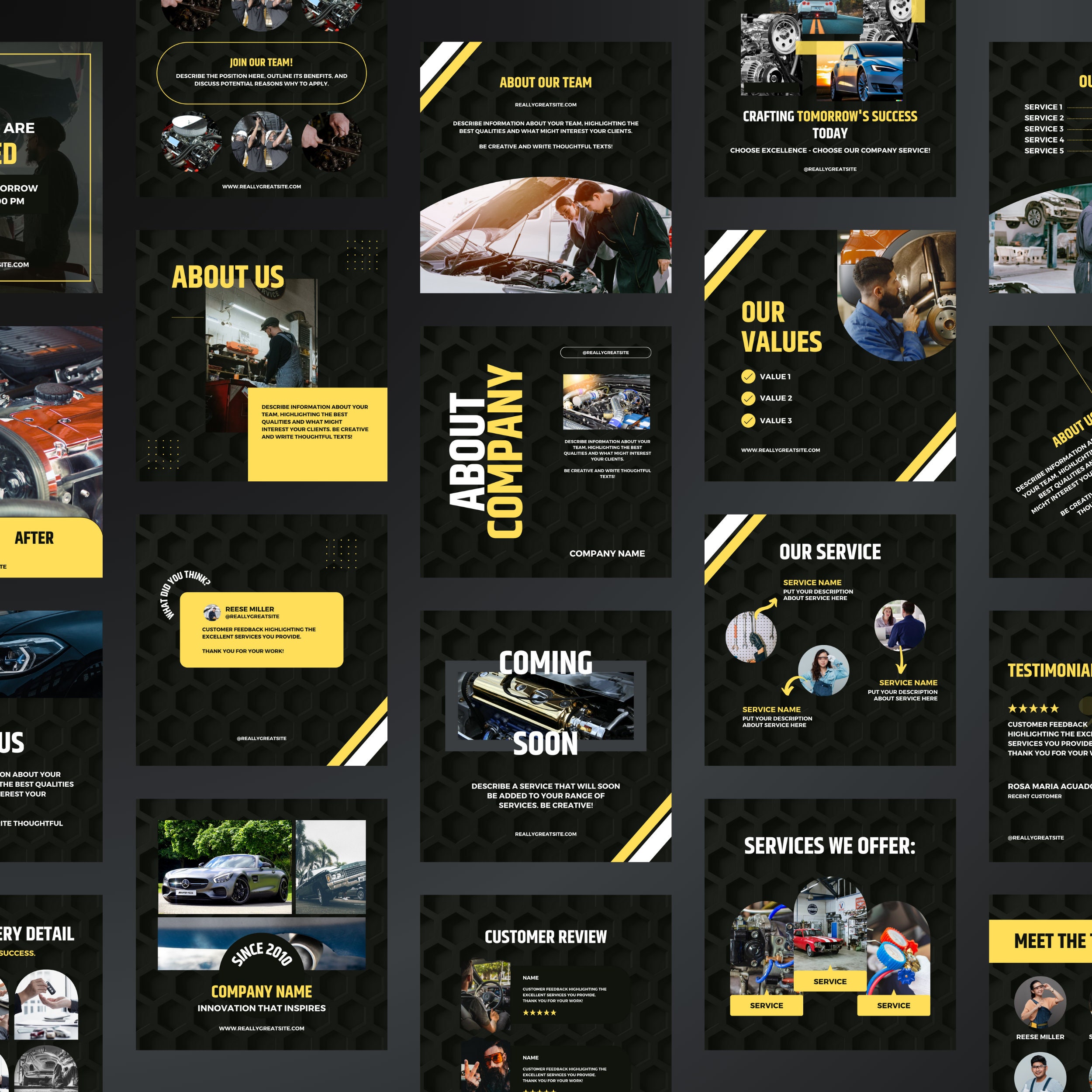 Car Tuning Service Canva Template, Car Tuning Instagram Posts, Canva ...