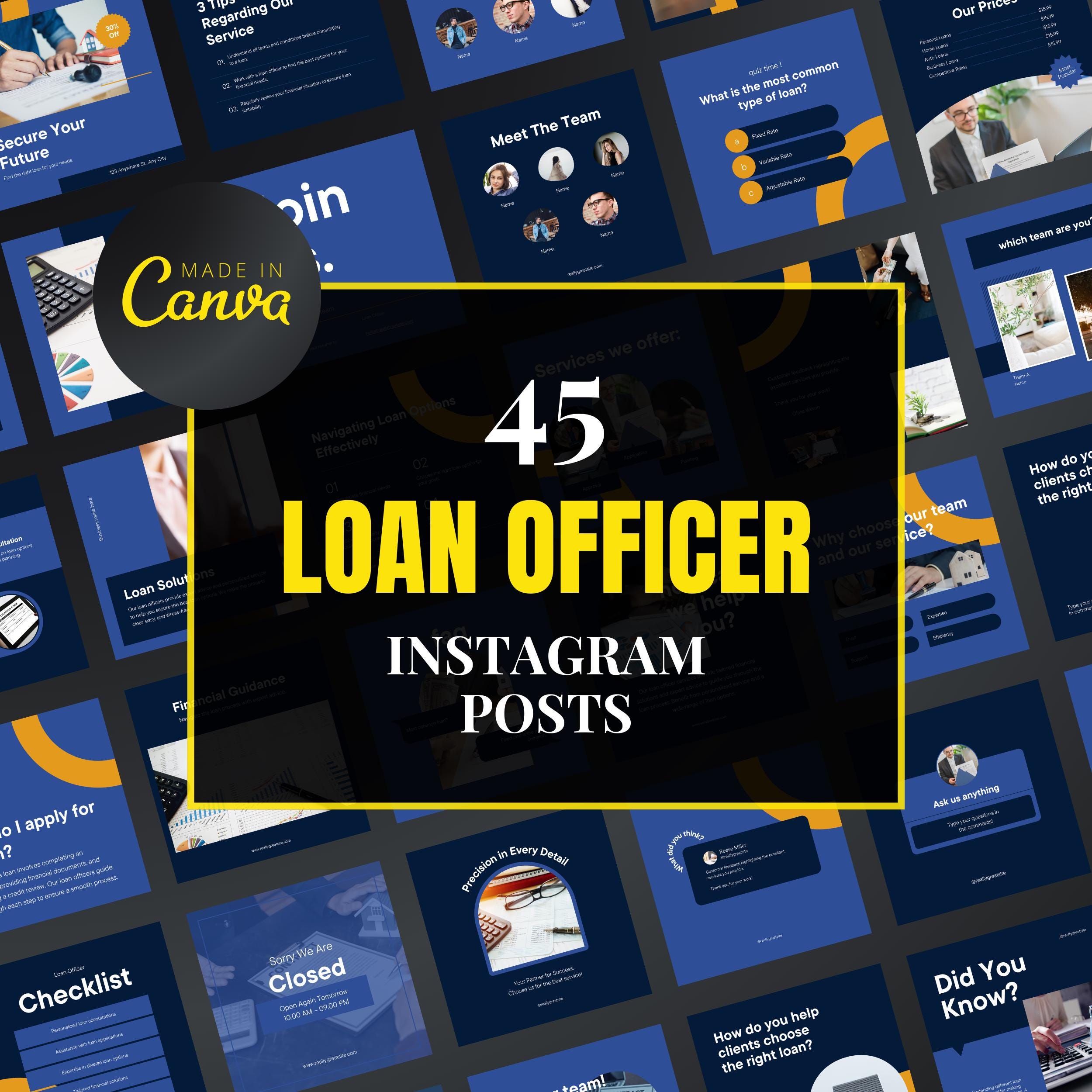 Loan Officer Canva Templates | Editable Instagram Posts for Mortgage ...