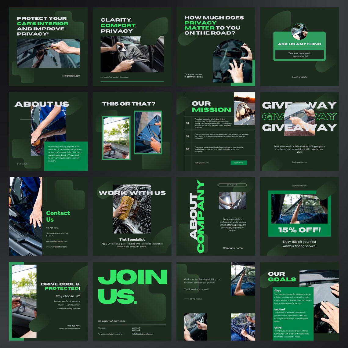 Window Tinting Service Canva Template, Window Tinting Instagram ...