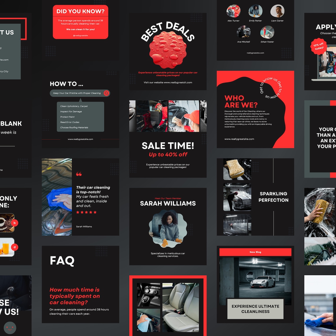 Car Cleaning Canva Templates | Editable Instagram Posts for Auto ...