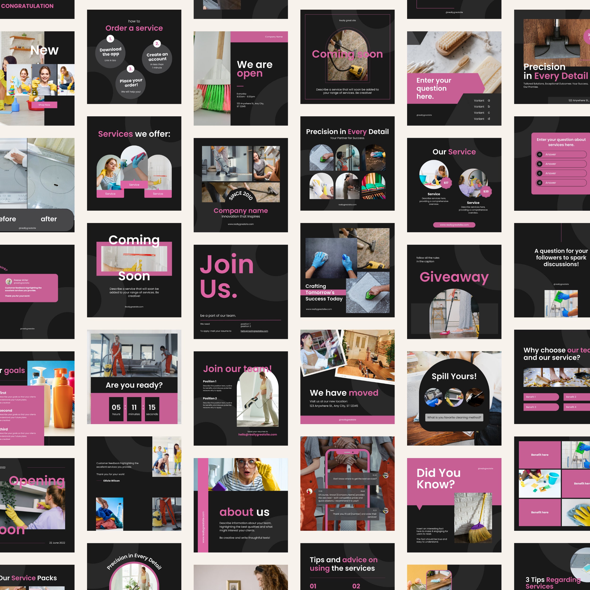 Cleaning Service Canva Template, Cleaners Business, Carpet Canva ...