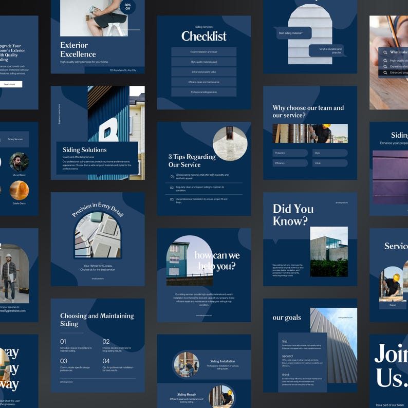 Siding Services Canva Template, Home Improvement Social Media Posts ...