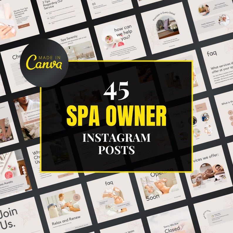 Spa Owner Canva Template, Wellness Instagram Templates, Beauty Spa ...