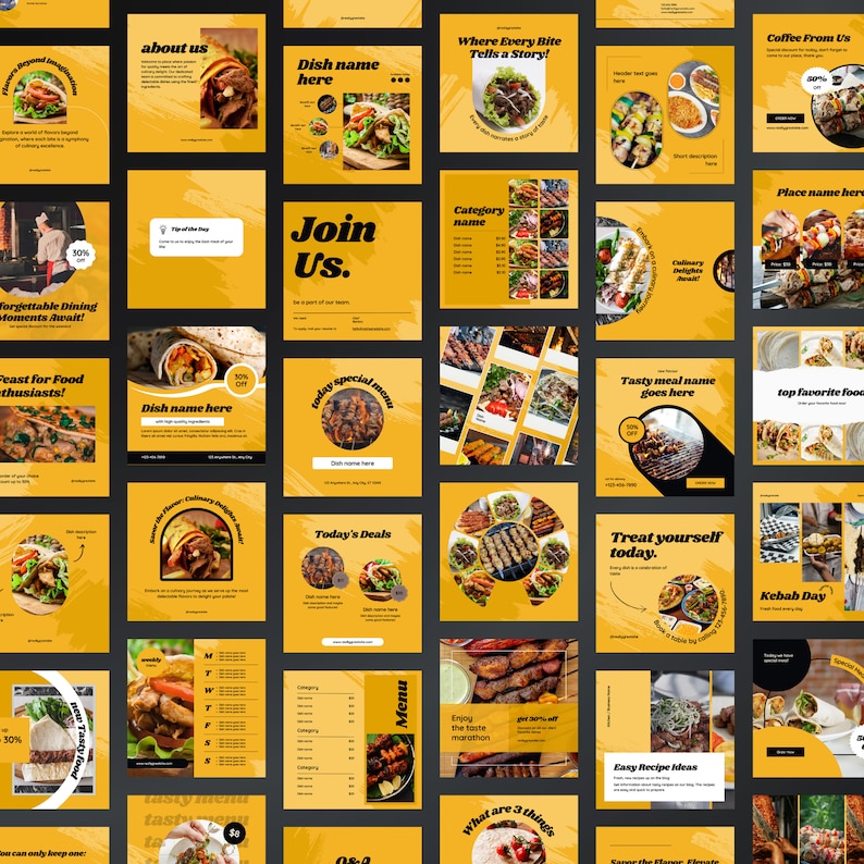 Kebab Shop Canva Templates | Editable Instagram Posts for Restaurants ...