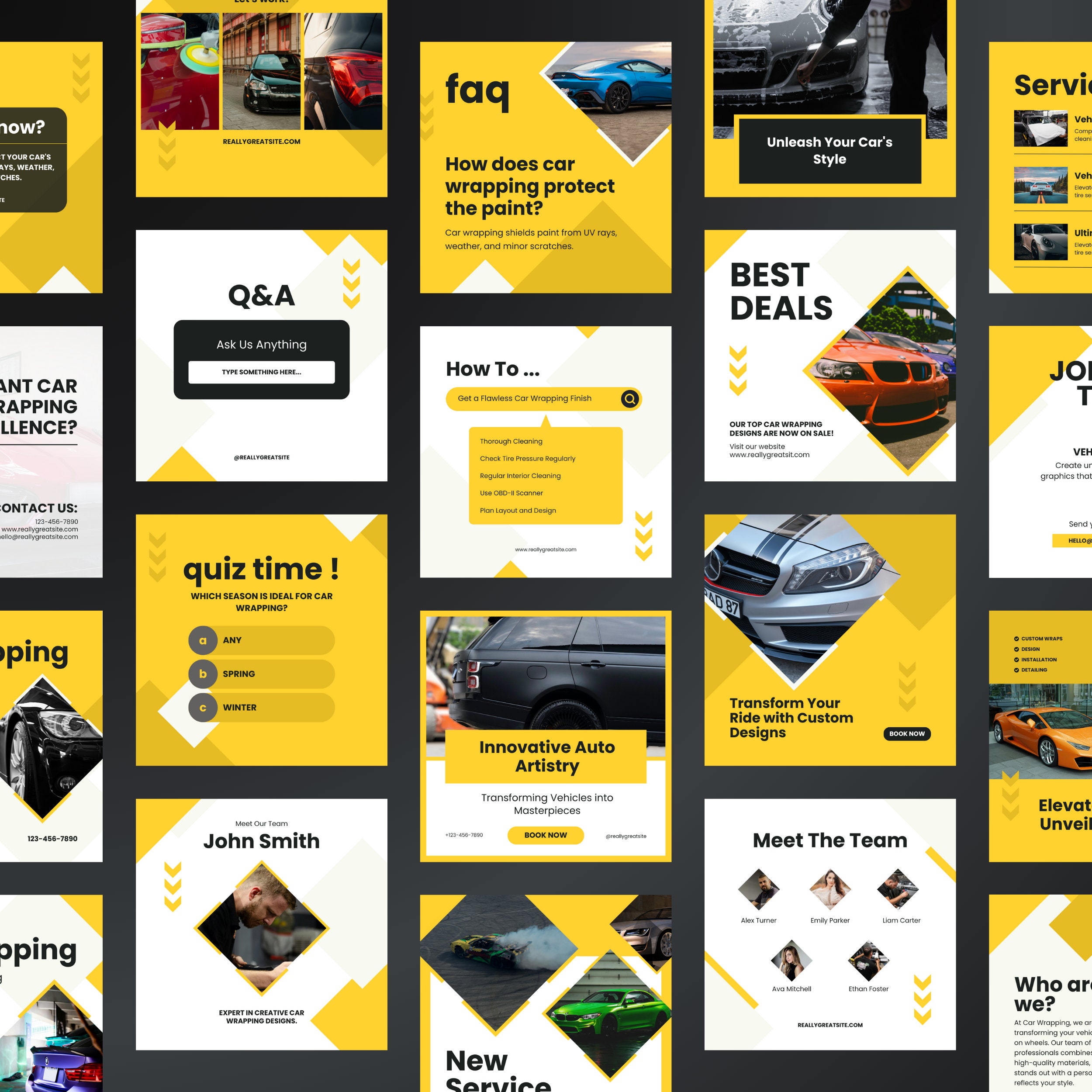 Car Wrapping Service Canva Template, Auto Repair, Instagram Template ...
