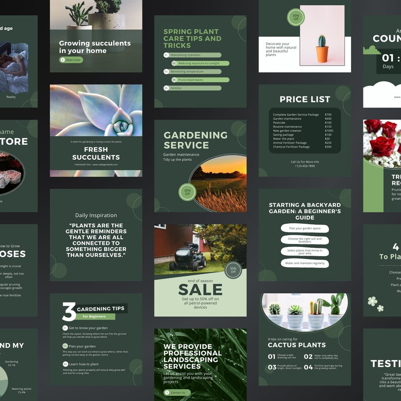 Lawn Care Service Canva Templates, Landscaping Canva Template, Lawn ...