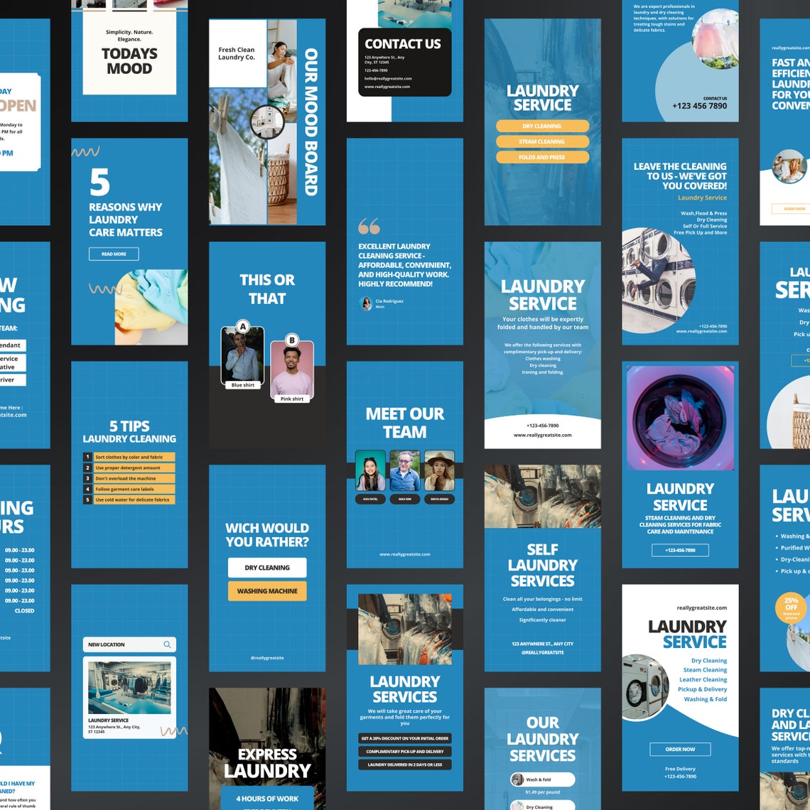 Dry Cleaning Canva Template, Laundry Service Template, Laundry Room ...